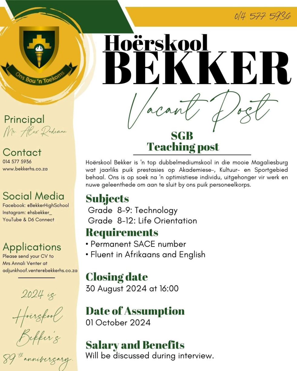 Vacancy | Bekker HS